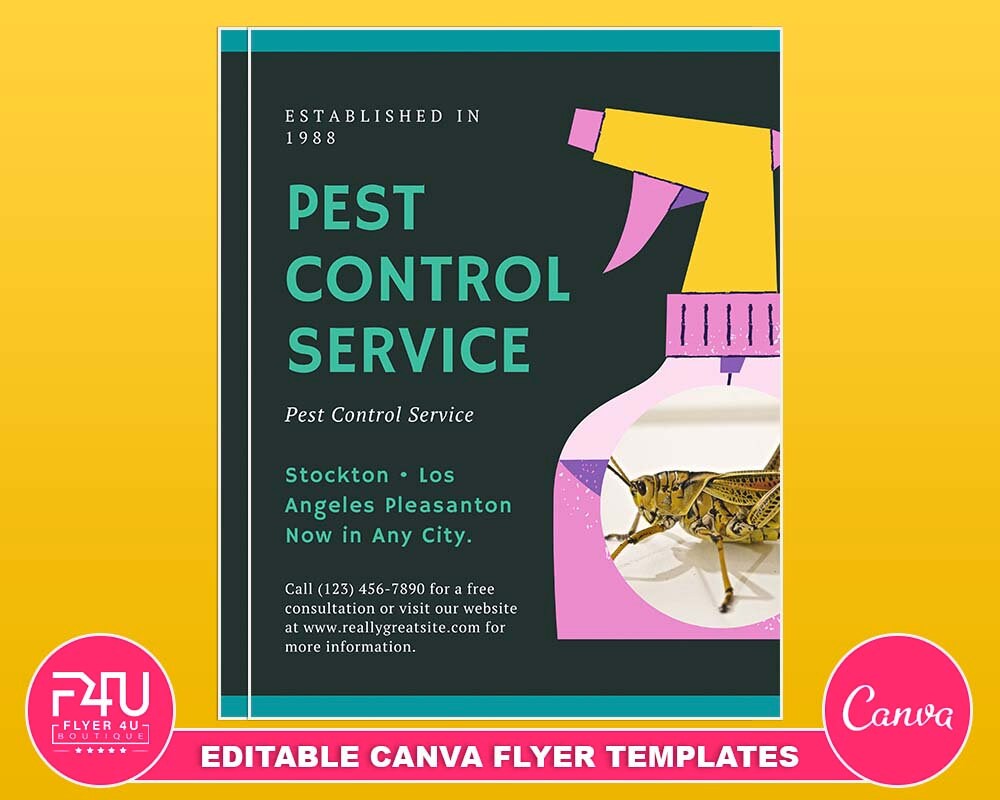 Pest Control Service Flyer, DIY Canva Pest Control Service Flyer ...