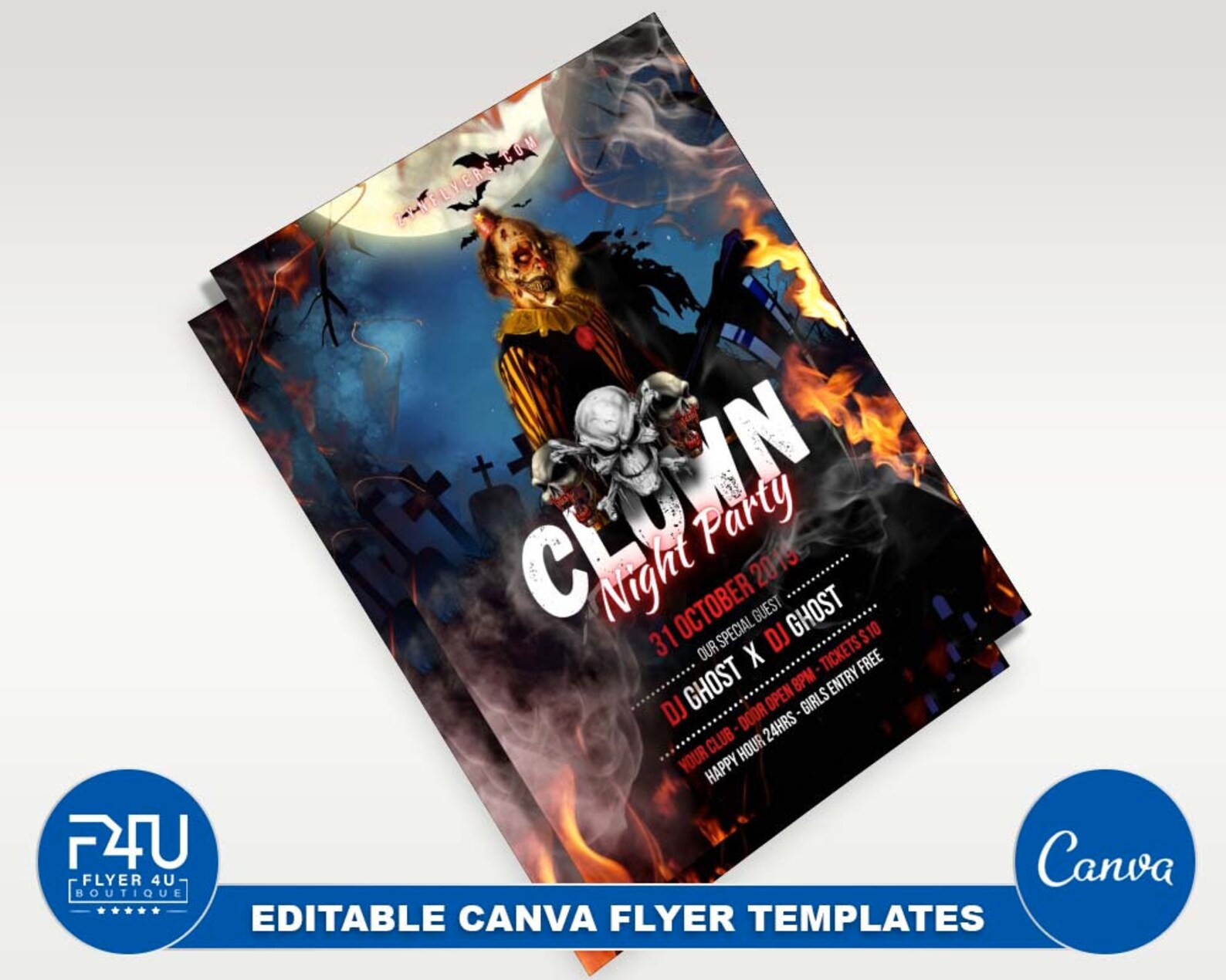 Clown Service Flyer DIY Canva Clown Service Flyer Template - Etsy