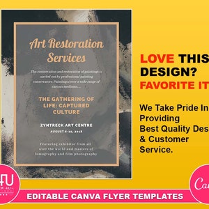 Art Restoration Flyer, DIY Canva Art Restoration Flyer Template 2022 ...