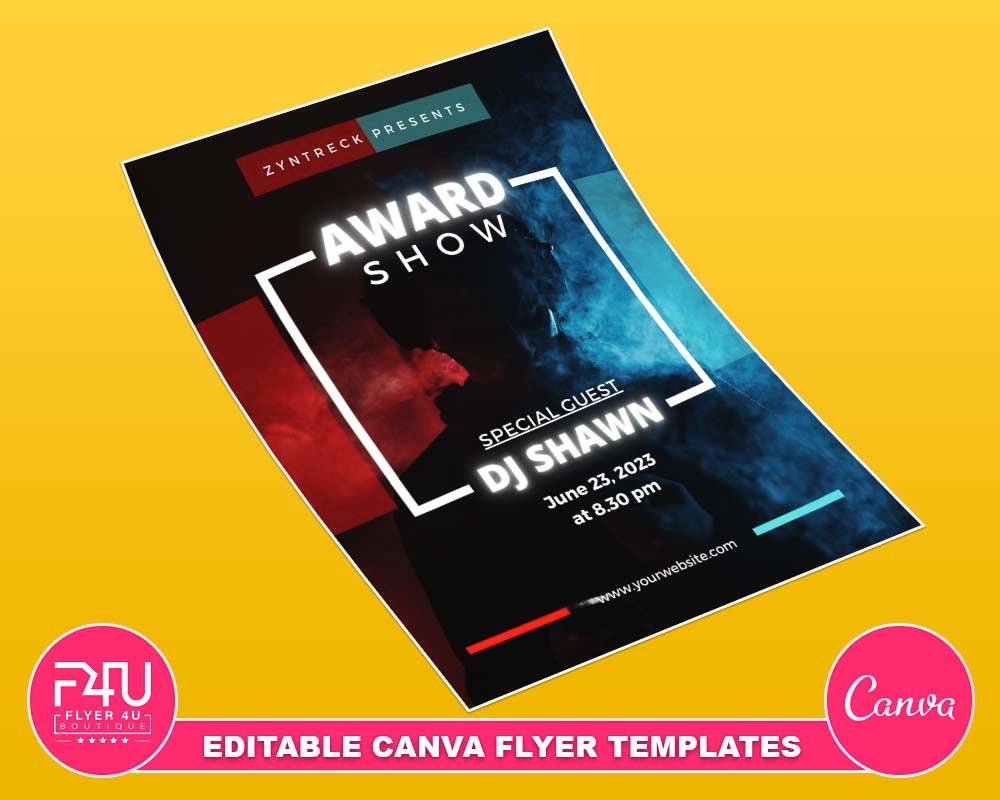 Award Show Event Flyer, DIY Canva Award Show Event Flyer Template ...