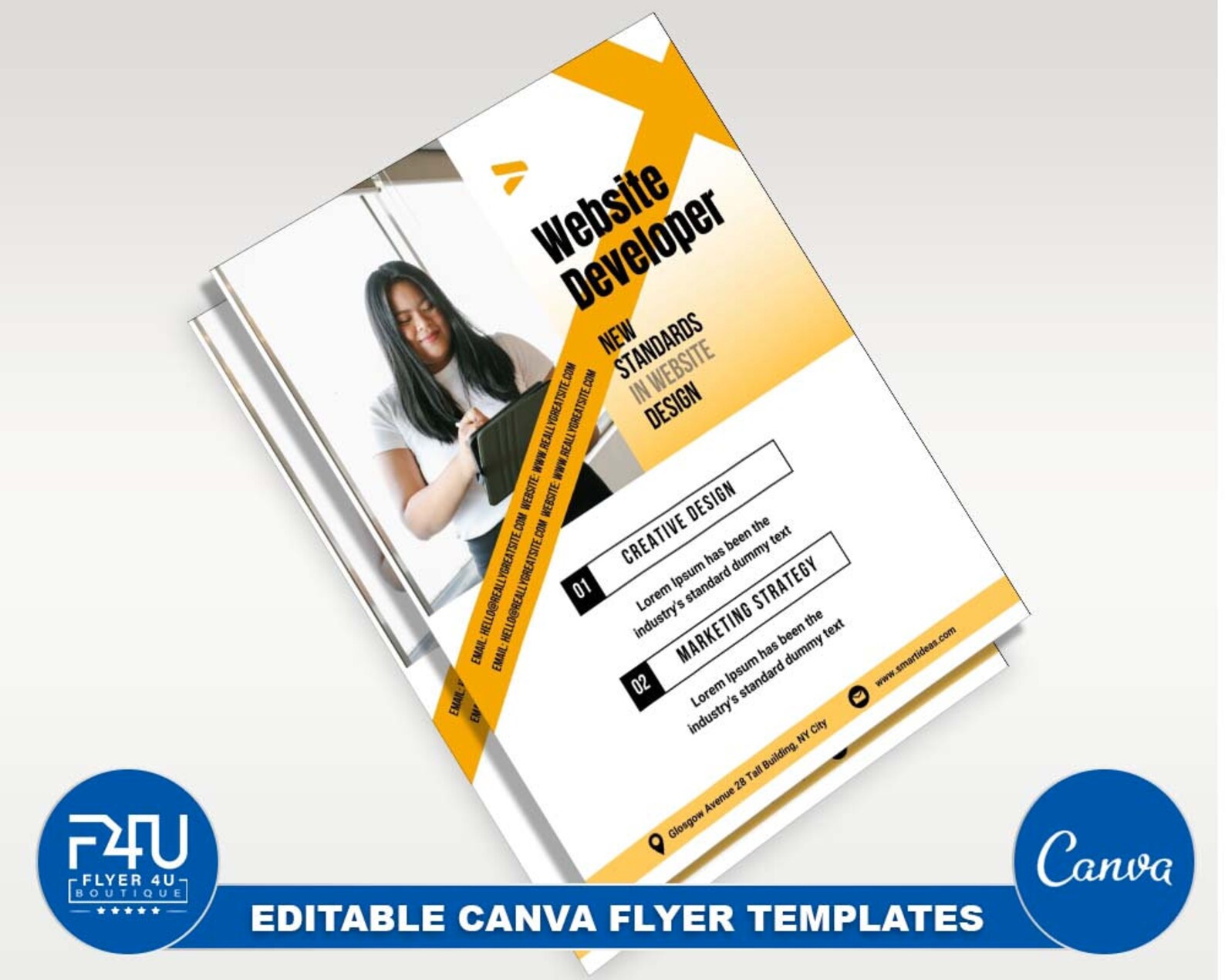 Website Developer Flyer DIY Canva Website Developer Flyer - Etsy