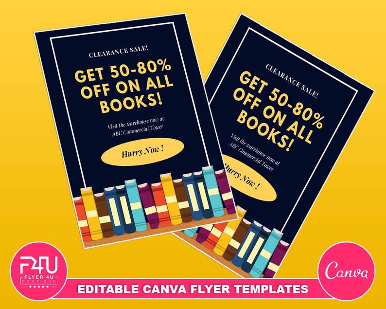 Book Promotion Flyer DIY Canva Book Promotion Flyer Template - Etsy