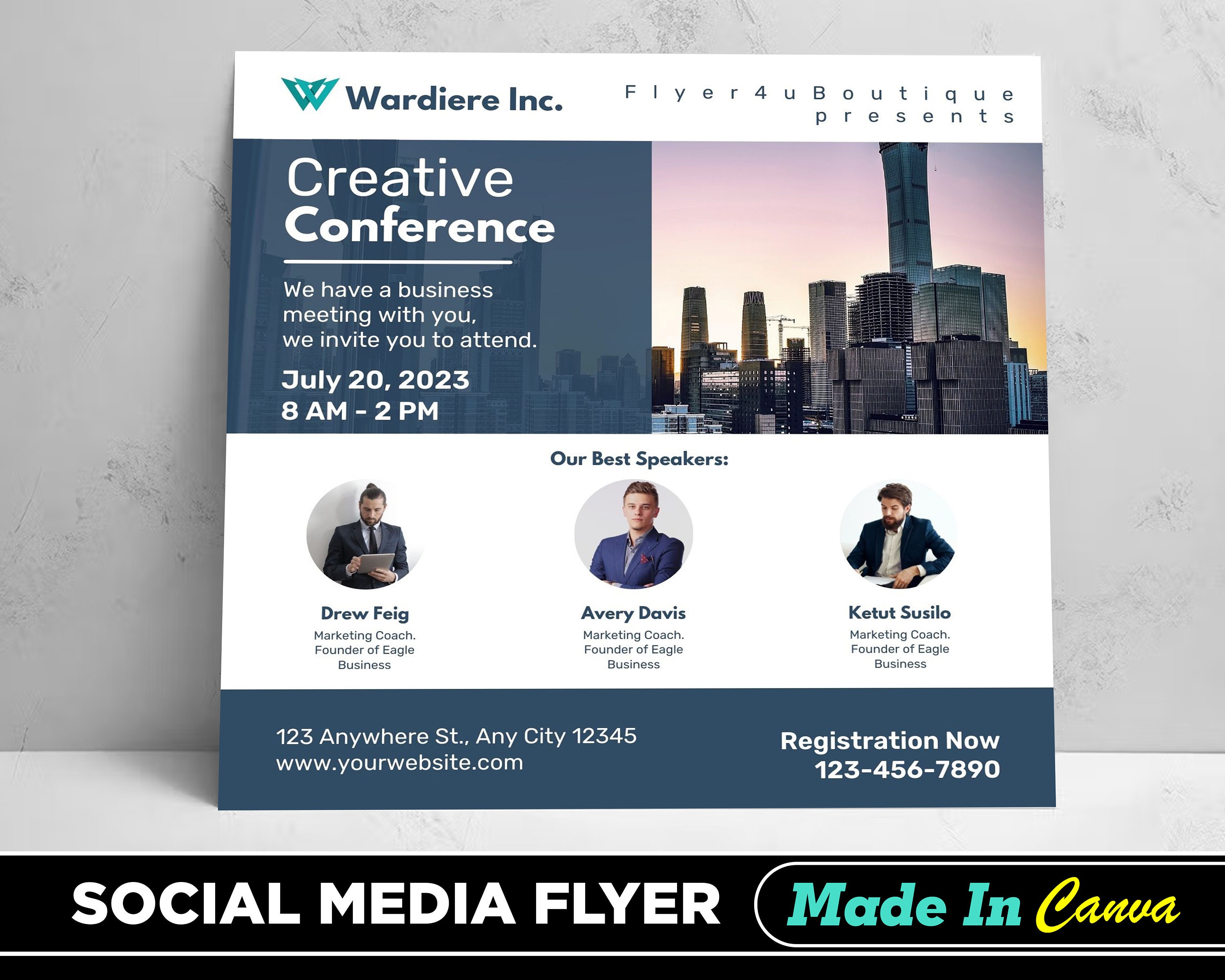 Creative Conference Flyer, DIY Canva Creative Conference Flyer Template ...