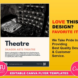 Theatre Flyer, DIY Canva Theatre Flyer, Editable Canva US Letter Size ...
