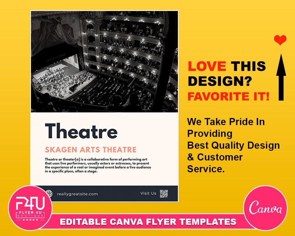 Theatre Flyer DIY Canva Theatre Flyer Editable Canva US - Etsy