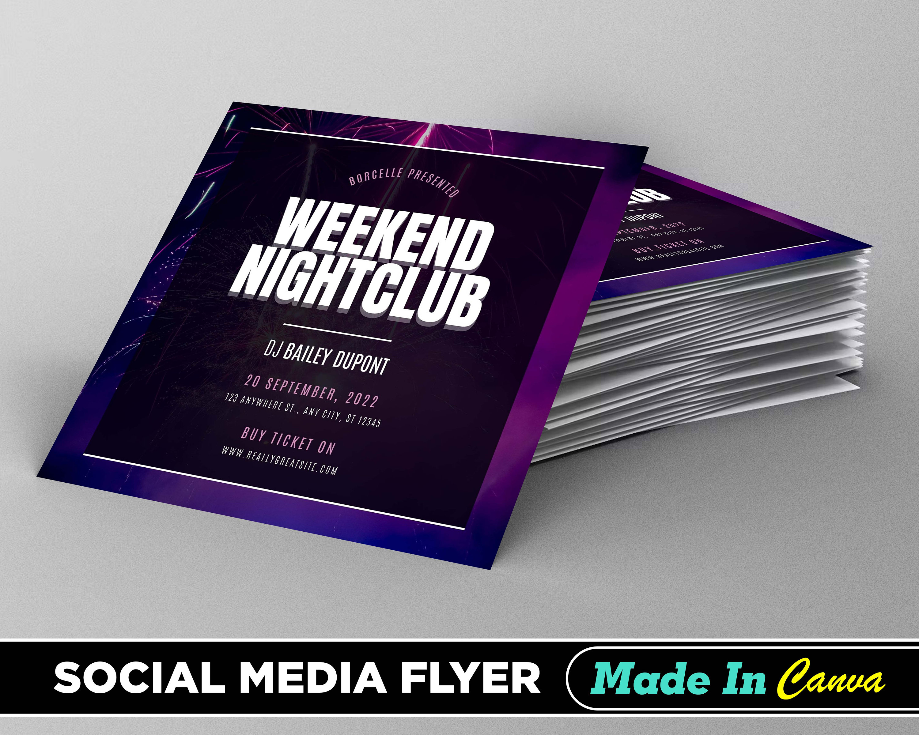 Weekend Nightclub Flyer, DIY Canva Weekend Nightclub Flyer Template ...