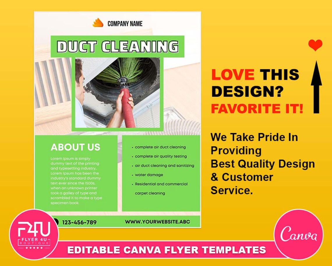 Duct Cleaning Flyer DIY Canva Duct Cleaning Flyer Editable - Etsy