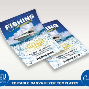 Sport Fishing Charter Boat Flyer DIY Canva Sport Fishing | Etsy