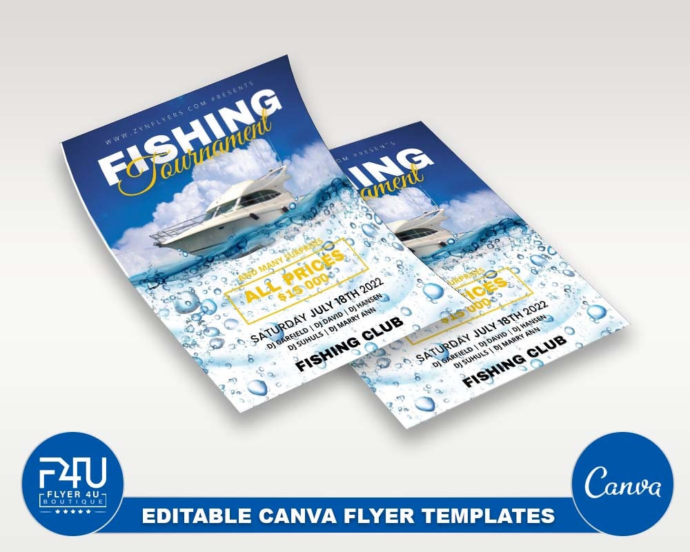 Sport Fishing Charter Boat Flyer, DIY Canva Sport Fishing Charter Boat ...