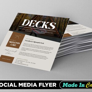 Decks Flyer, DIY Canva Decks Flyer Template, Editable Social Media ...