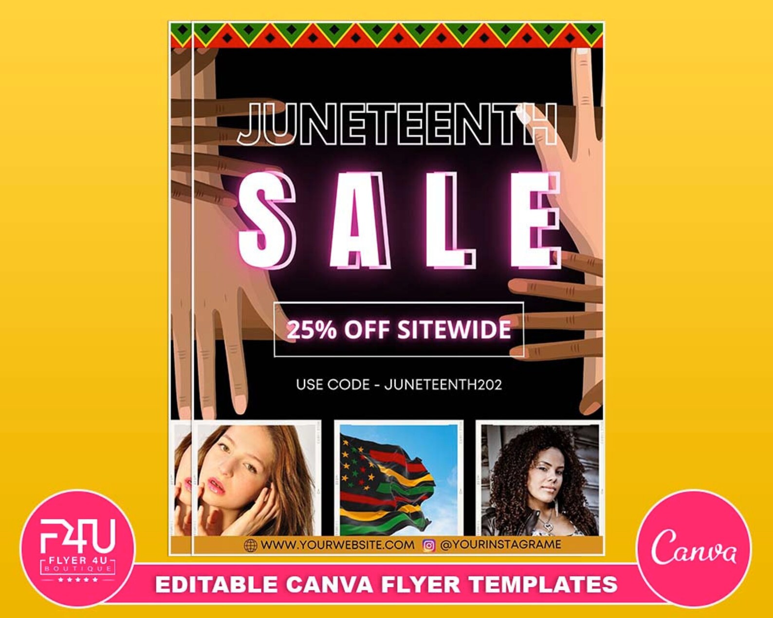 Juneteenth Sale Flyer, DIY Canva Juneteenth Sale Flyer Template ...