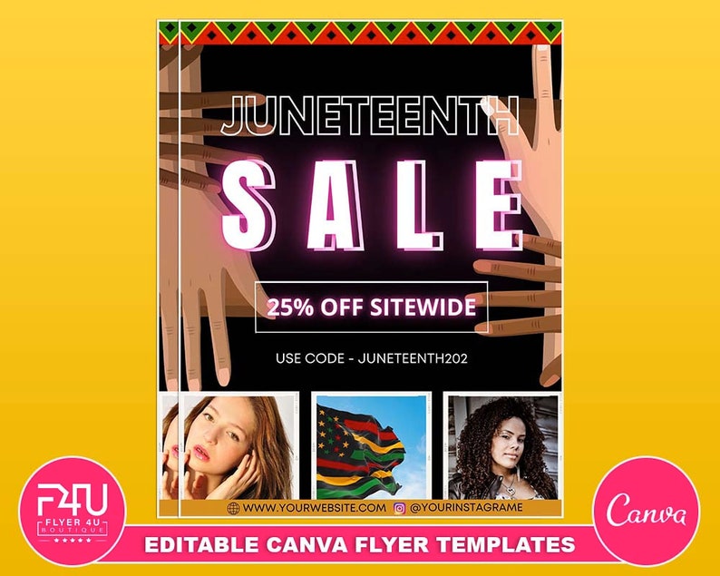 Juneteenth Sale Flyer DIY Canva Juneteenth Sale Flyer - Etsy