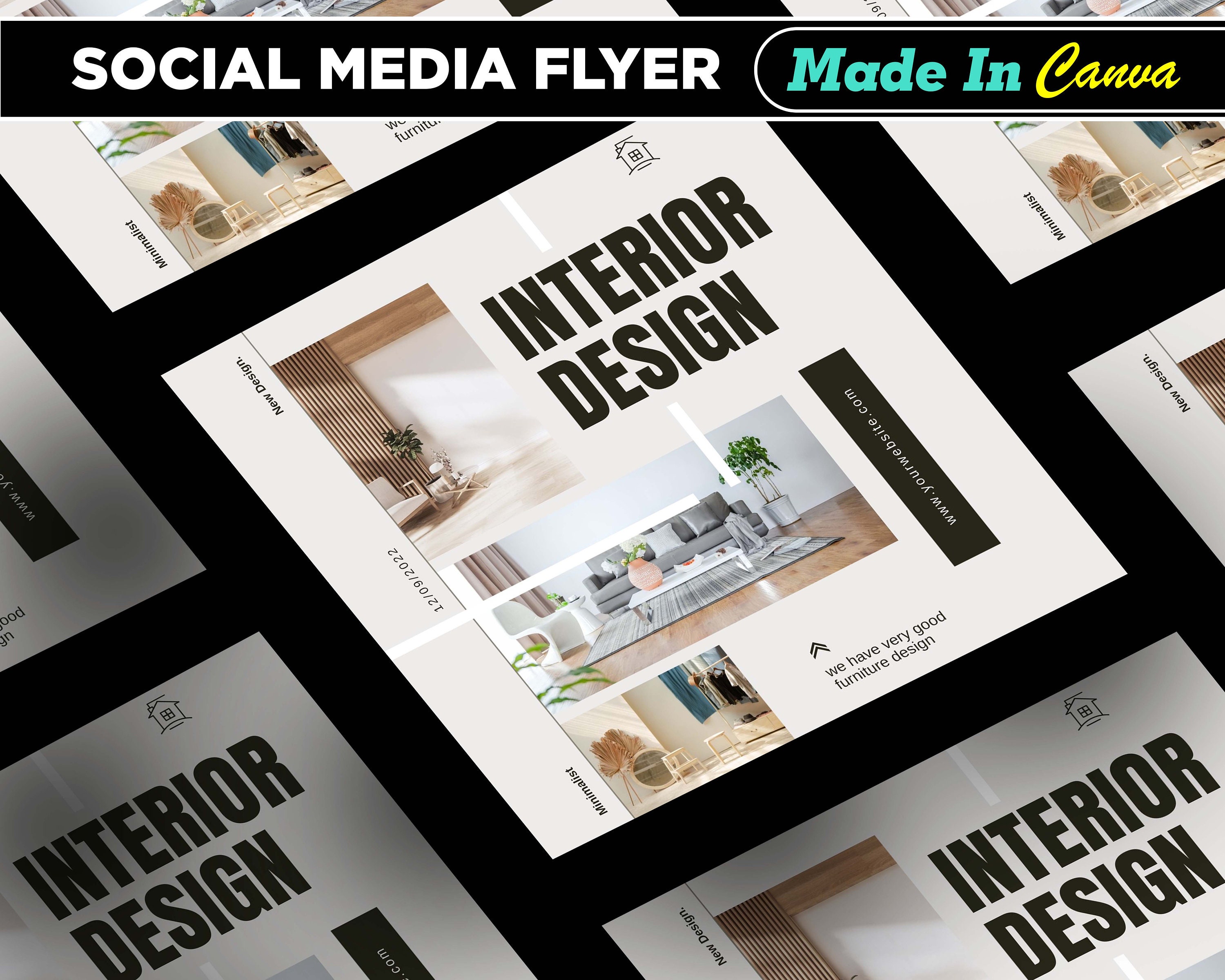 Interior Design Flyer DIY Canva Interior Design Flyer - Etsy