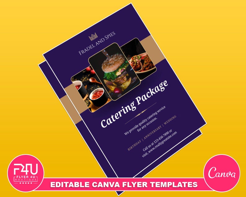 Catering Package Flyer, DIY Canva Catering Package Flyer Template ...