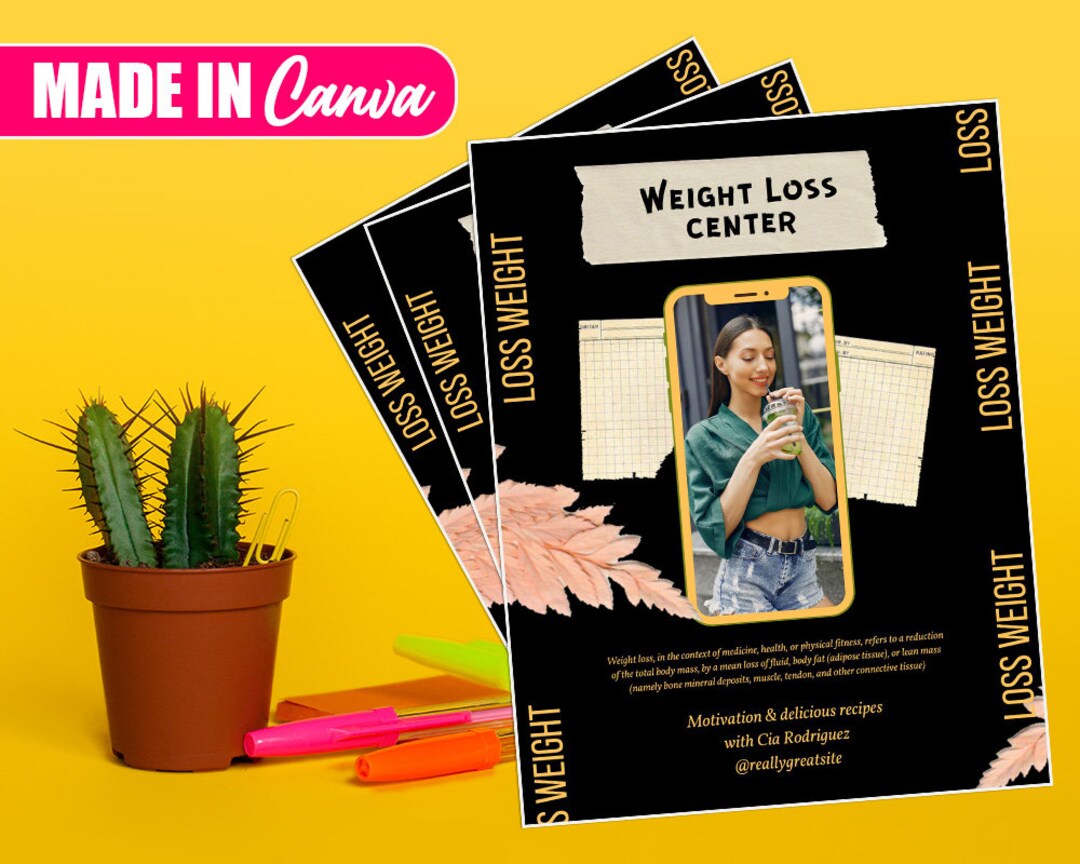 Weight Loss Center Flyer, DIY Canva Weight Loss Center Flyer Template ...