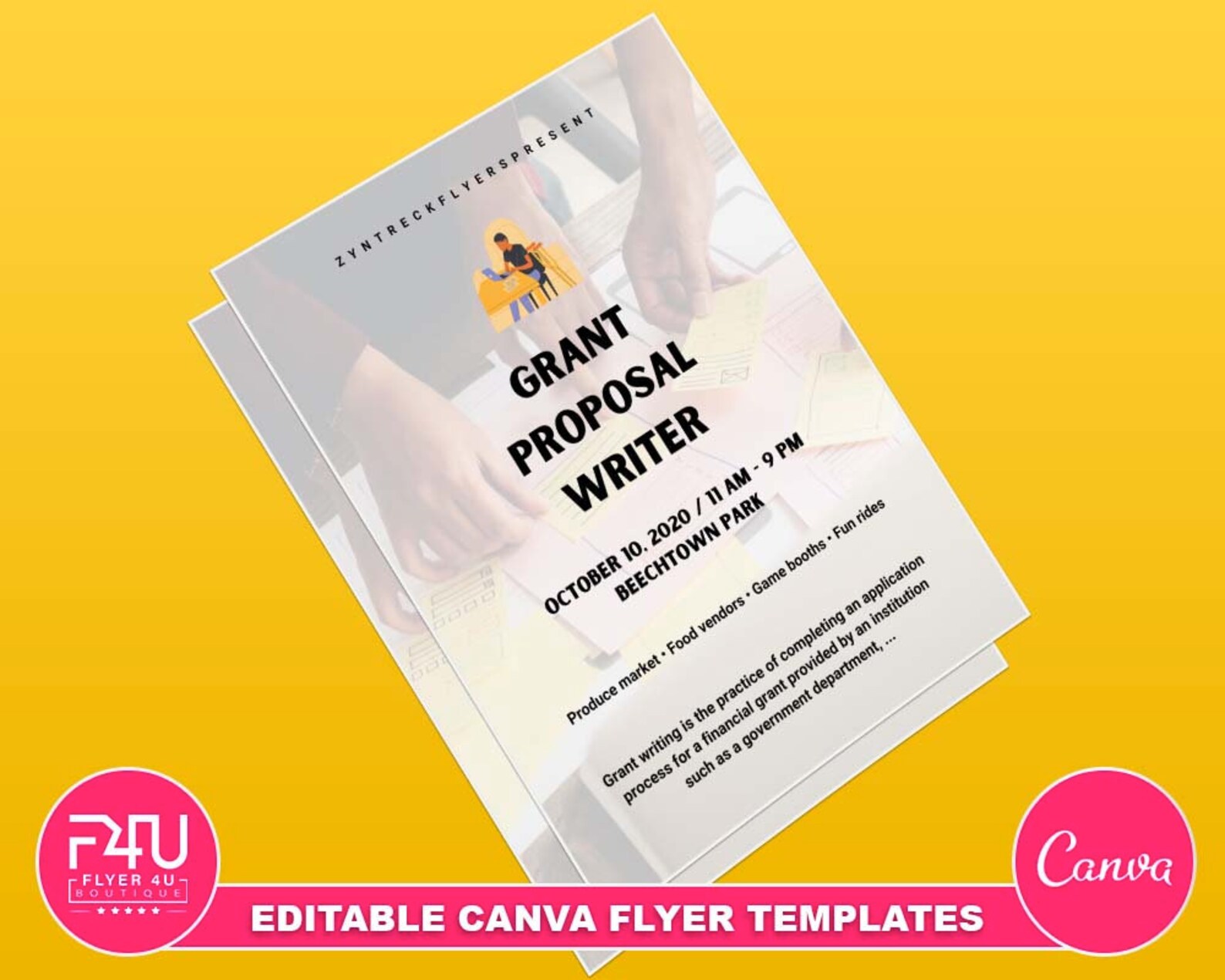 Grant Proposal Writer Flyer, DIY Canva Grant Proposal Writer Flyer ...