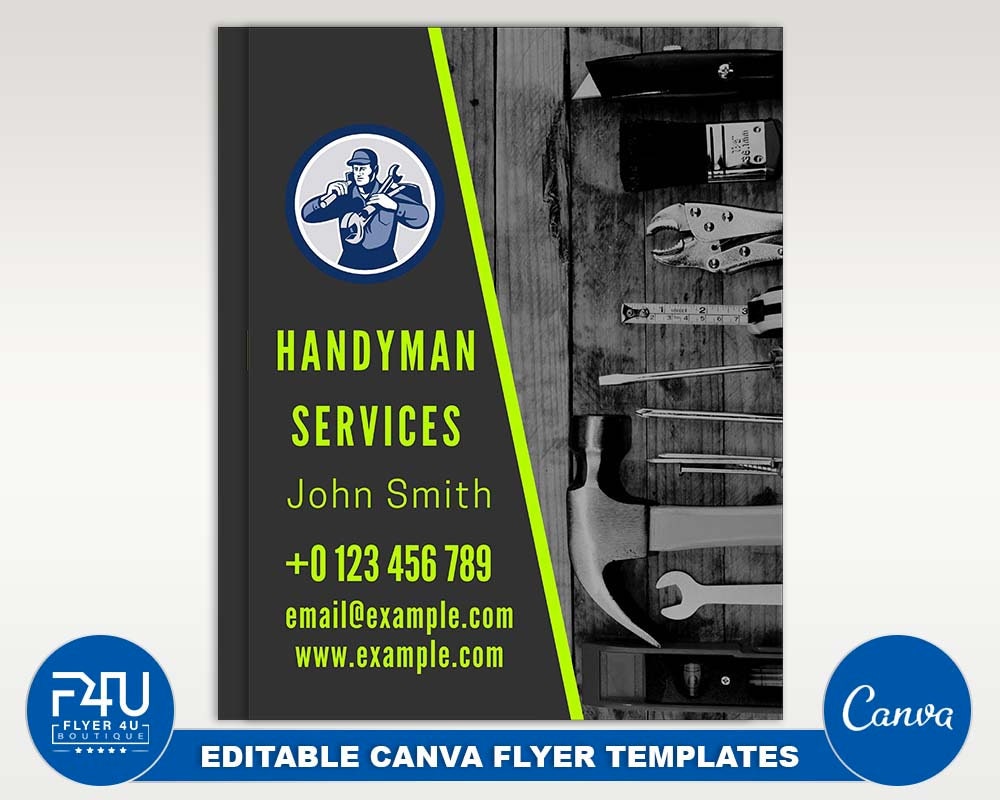 Paper & Party Supplies Stationery Handyman Service Flyer Editable Canva ...