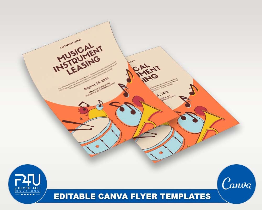 Musical Instrument Leasing Flyer, DIY Canva Musical Instrument Leasing ...