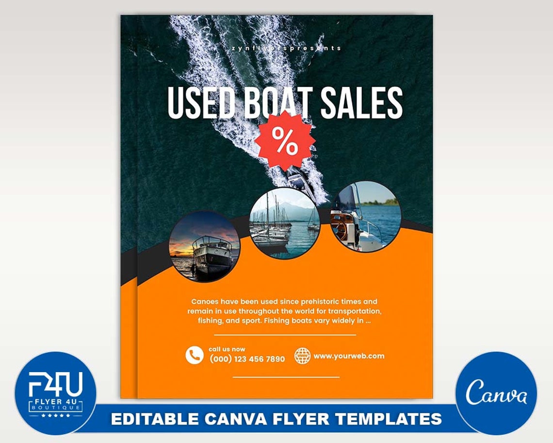 Used Boat Sales Flyer DIY Canva Used Boat Sales Flyer | Etsy