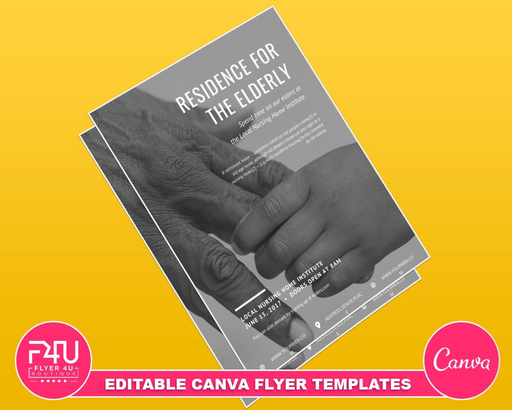 Residence for the Elderly Flyer DIY Canva Residence for the - Etsy
