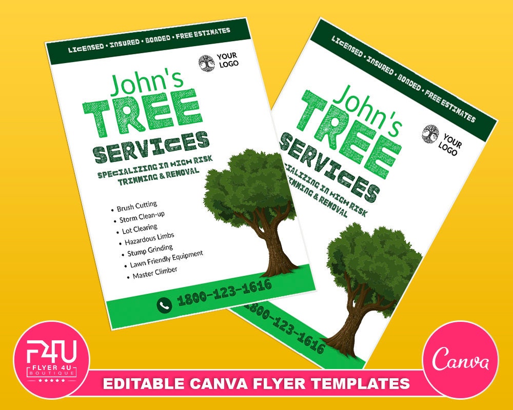 Tree Service Flyer, DIY Canva Tree Service Flyer Template 2022 ...