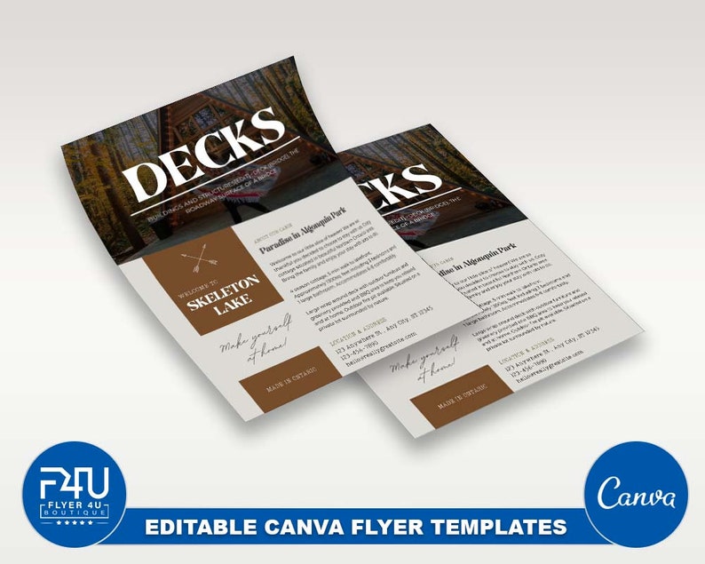 Decks Flyer DIY Canva Decks Flyer Template 2022 Editable - Etsy