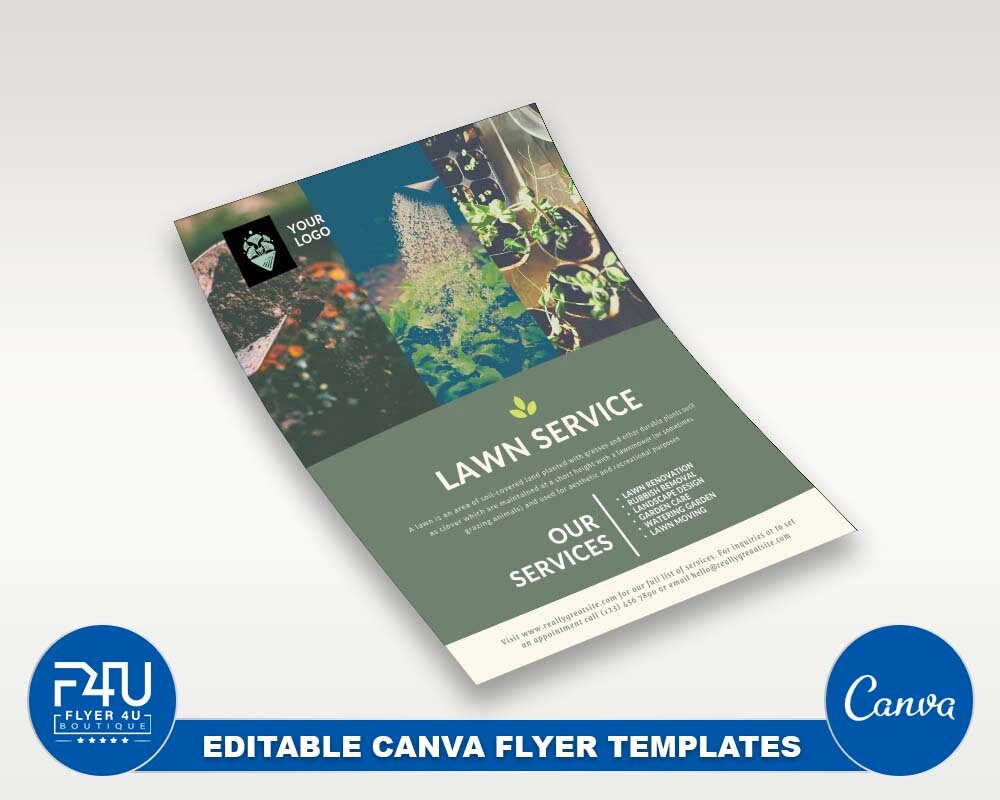 Lawn Service Flyer DIY Canva Lawn Service Flyer Template - Etsy