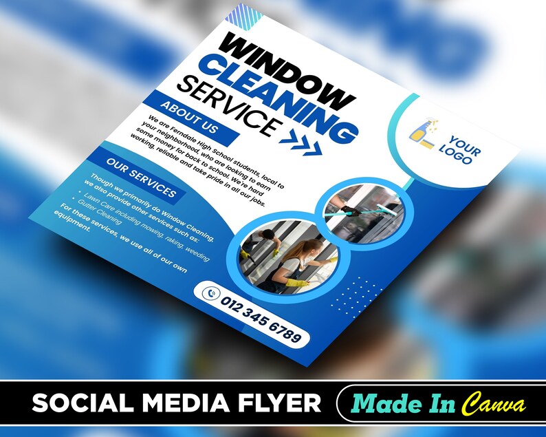 Window Cleaning Flyer, DIY Canva Window Cleaning Flyer Template ...