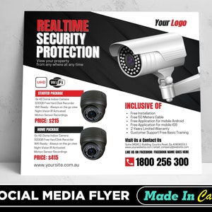 CCTV Camera Flyer, DIY CCTV Camera Shop Flyer Template, Editable Canva ...