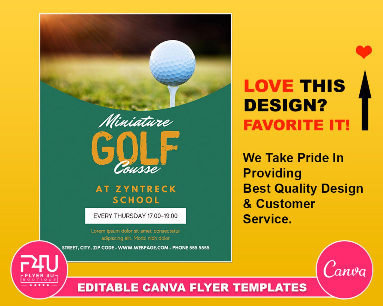 Miniature Golf Course Flyer DIY Canva Miniature Golf Course - Etsy