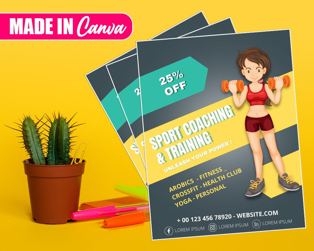 Sports Coaching and Training Flyer, DIY Canva Sports Coaching and ...