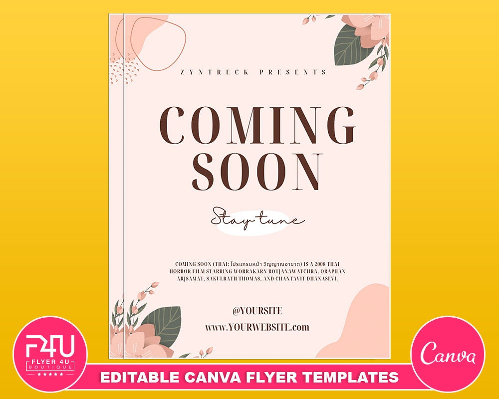 Coming Soon Flyer, DIY Canva Coming Soon Flyer Template, Editable Canva ...