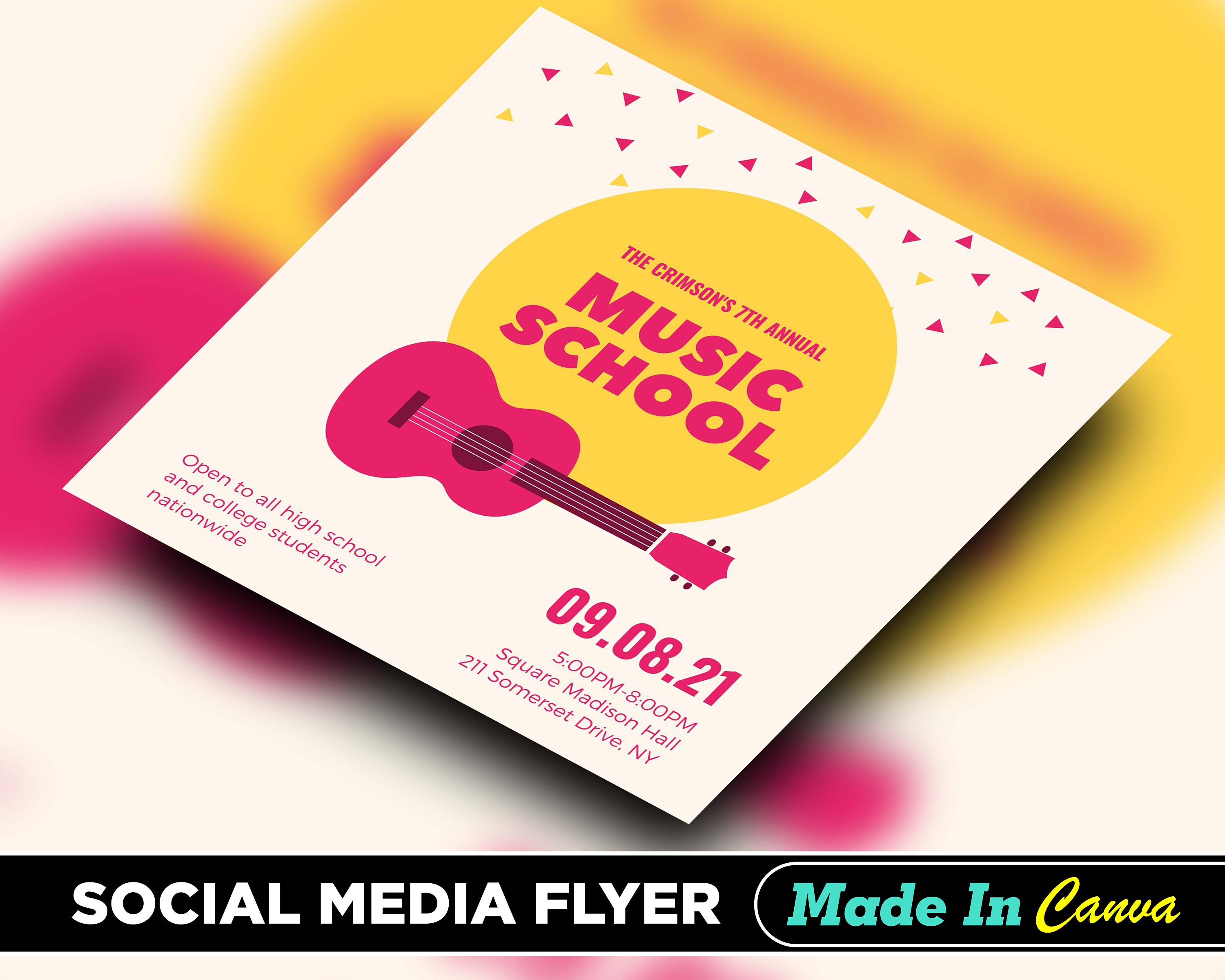 Music School Flyer DIY Canva Music School Flyer Template - Etsy