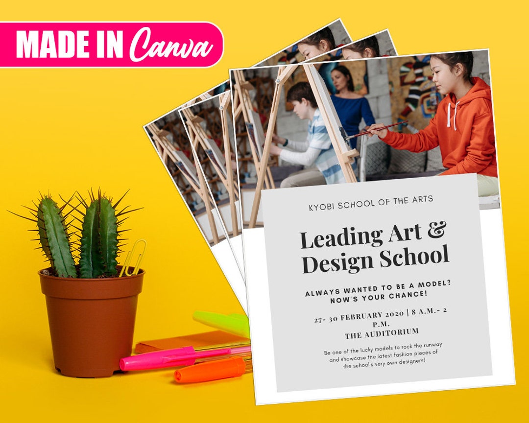 Art & Design School Flyer, Editable DIY US Letter Size Flyer Template ...