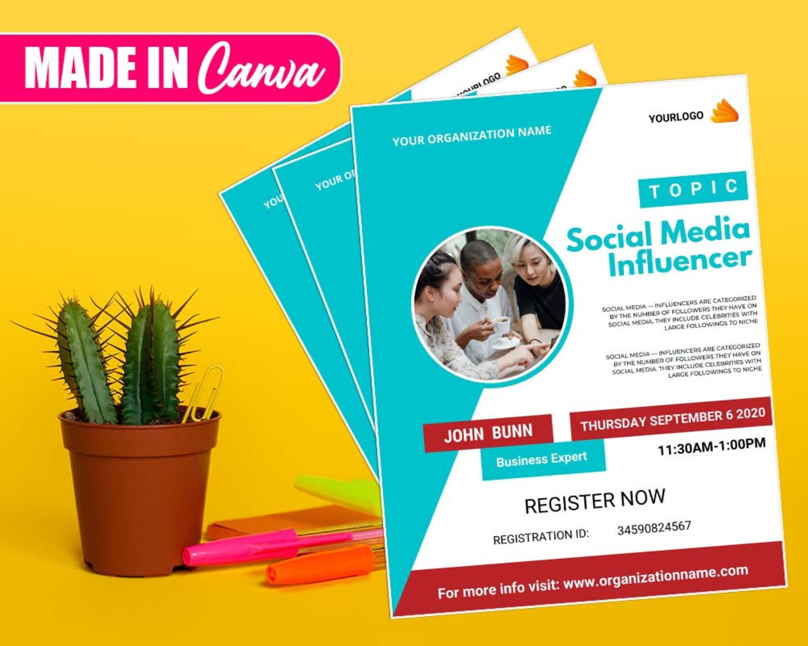 Social Media Influencer Flyer, DIY Canva Social Media Influencer ...