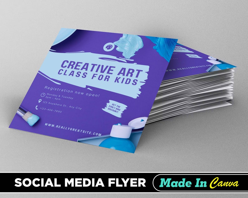 Creative Art Class Flyer, DIY Canva Creative Art Class Flyer Template ...