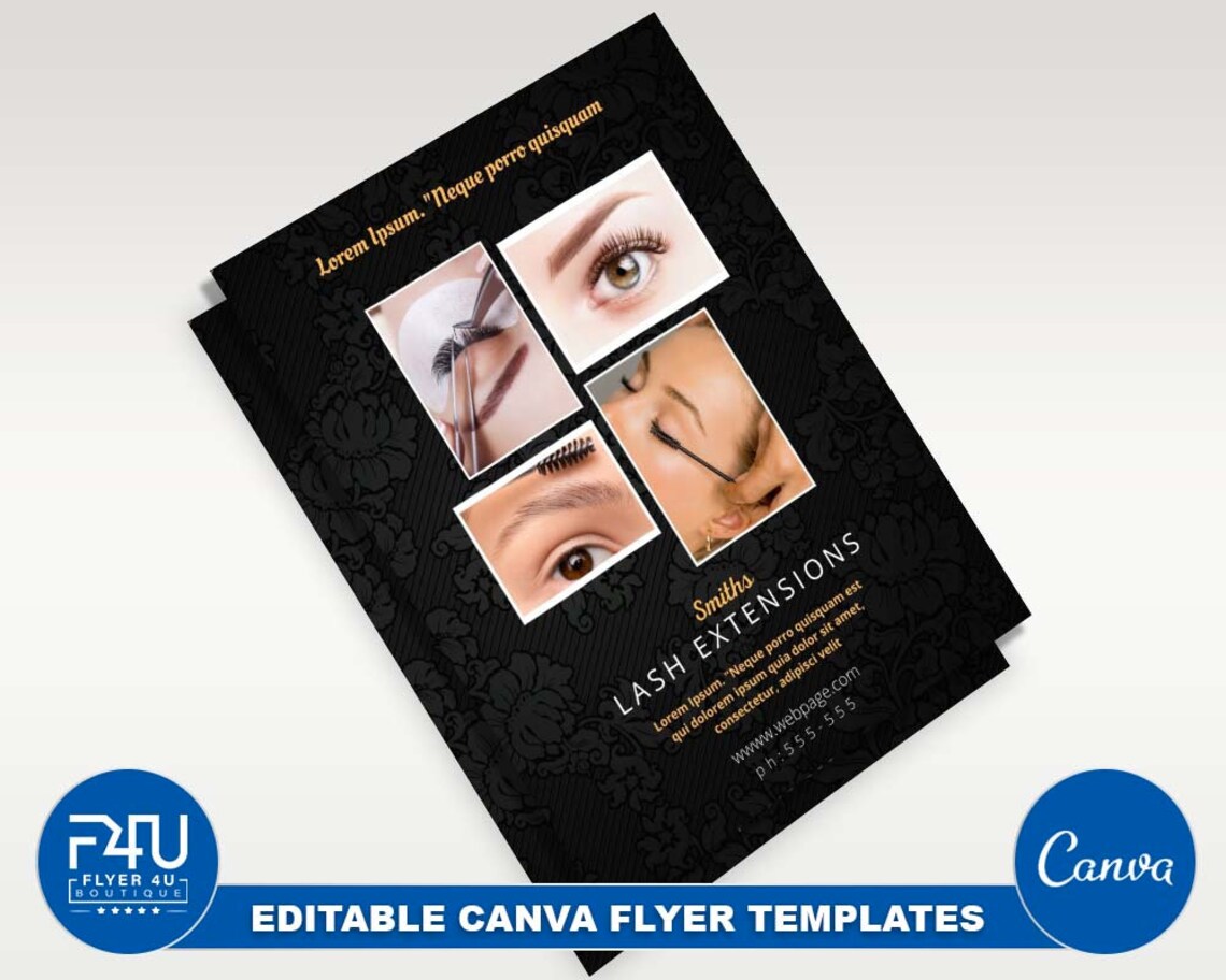 Lash Business Flyer DIY Canva Lash Business Flyer Template - Etsy