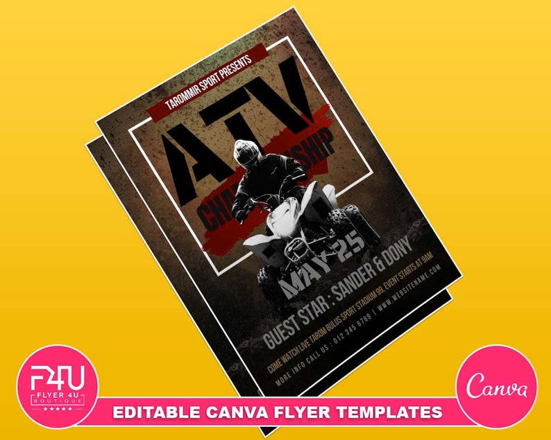 ATV Tournament Flyer DIY Canva Atv Tournament Flyer Editable - Etsy
