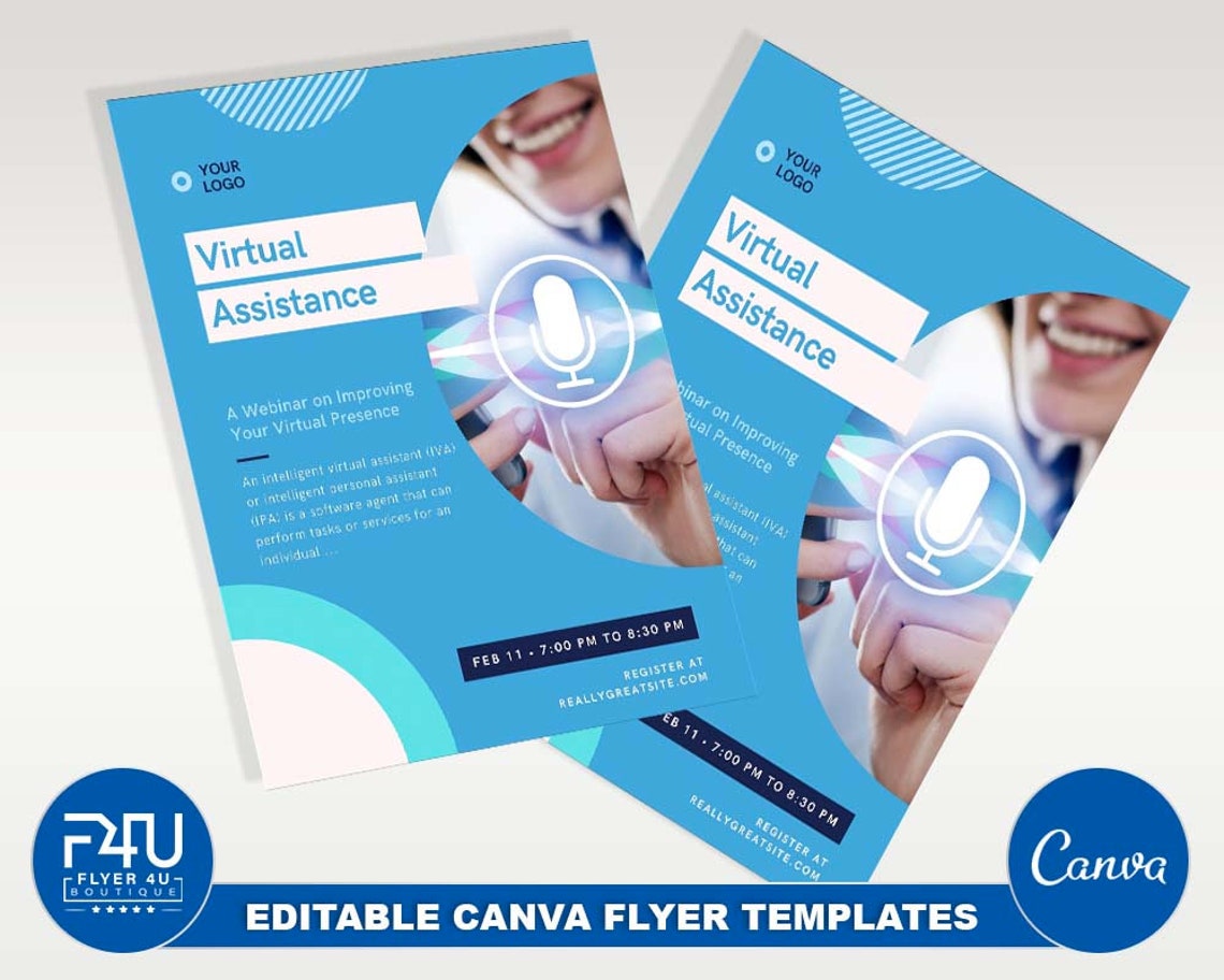 Virtual Assistant Flyer DIY Canva Virtual Assistant Flyer - Etsy