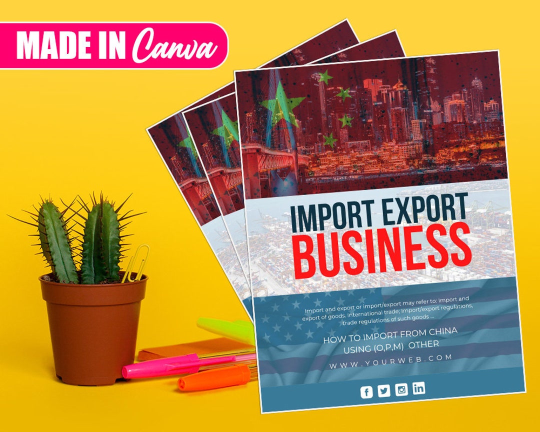 Import and Export Business Flyer, DIY Canva Import and Export Business ...