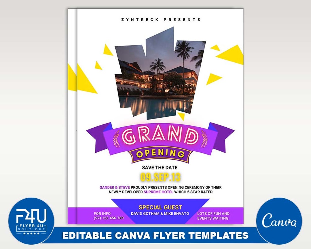 Grand Opening Flyer, DIY Canva Grand Opening Flyer Template 2022 ...