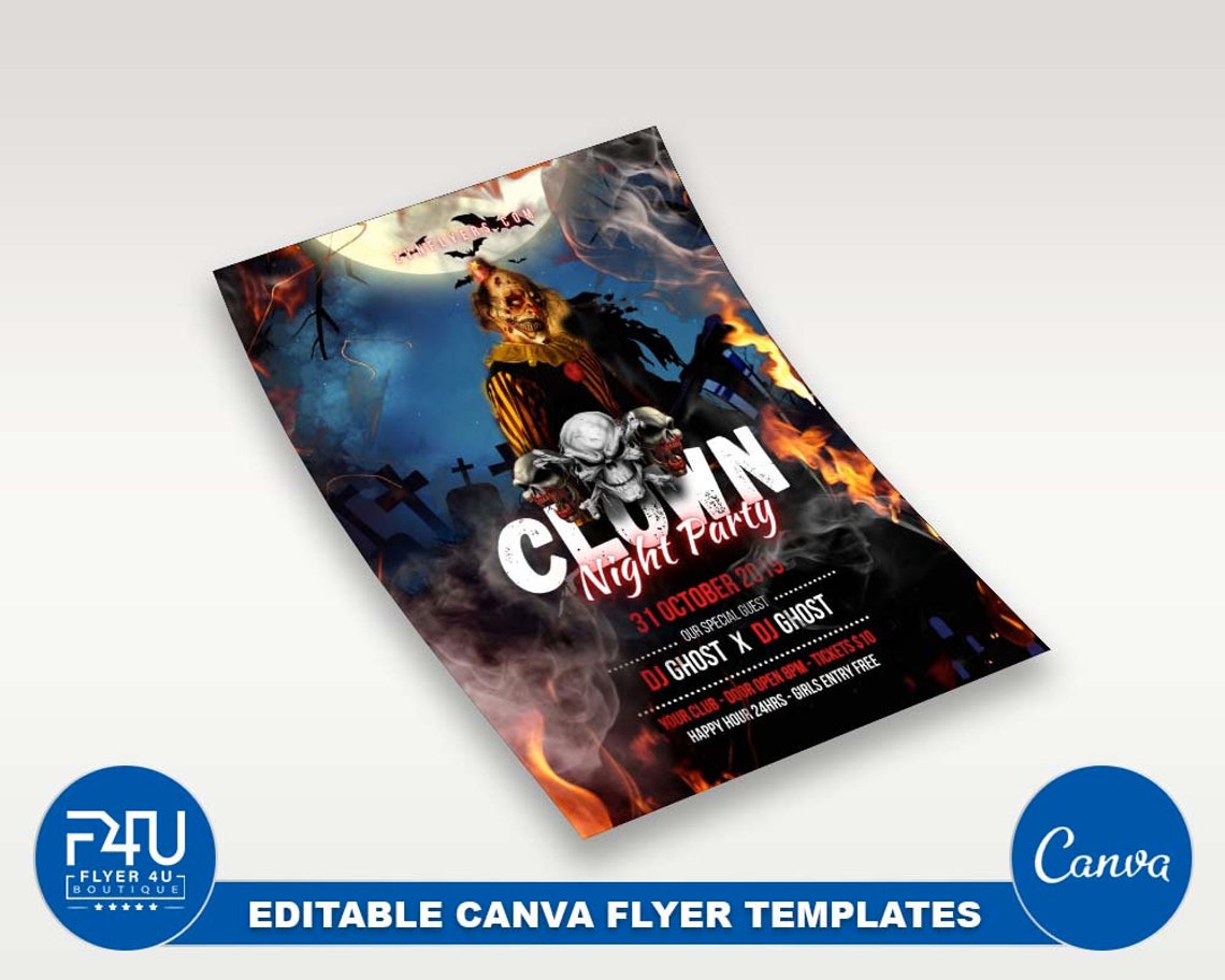 Clown Service Flyer DIY Canva Clown Service Flyer Template - Etsy