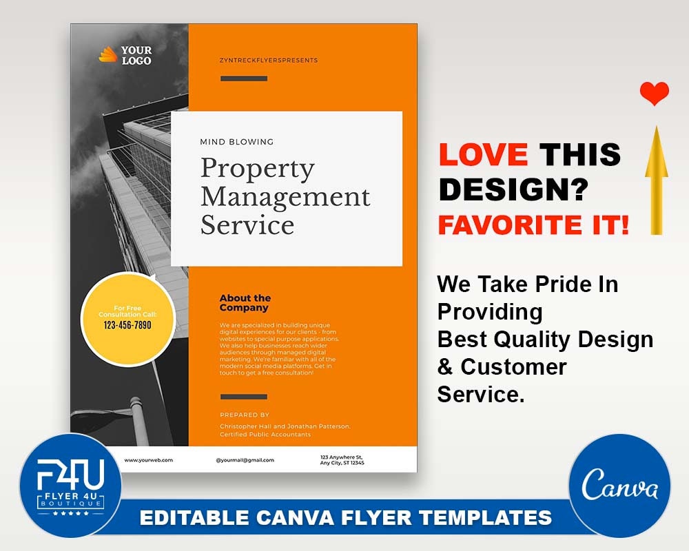 Property Management Service Flyer, DIY Canva Property Management ...