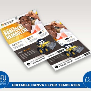 Basement Remodeler Flyer DIY Canva Basement Remodeler Flyer | Etsy