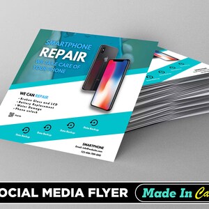 Smartphone Flyer, DIY Canva Smartphone Flyer Template 2022, Editable ...