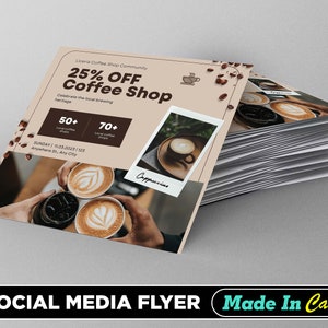 Coffee Shop Marketing Flyer, DIY Canva Coffee Shop Marketing Template ...