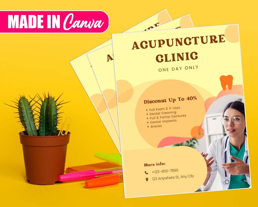Acupuncture Clinic Flyer, DIY Canva Acupuncture Clinic Template ...