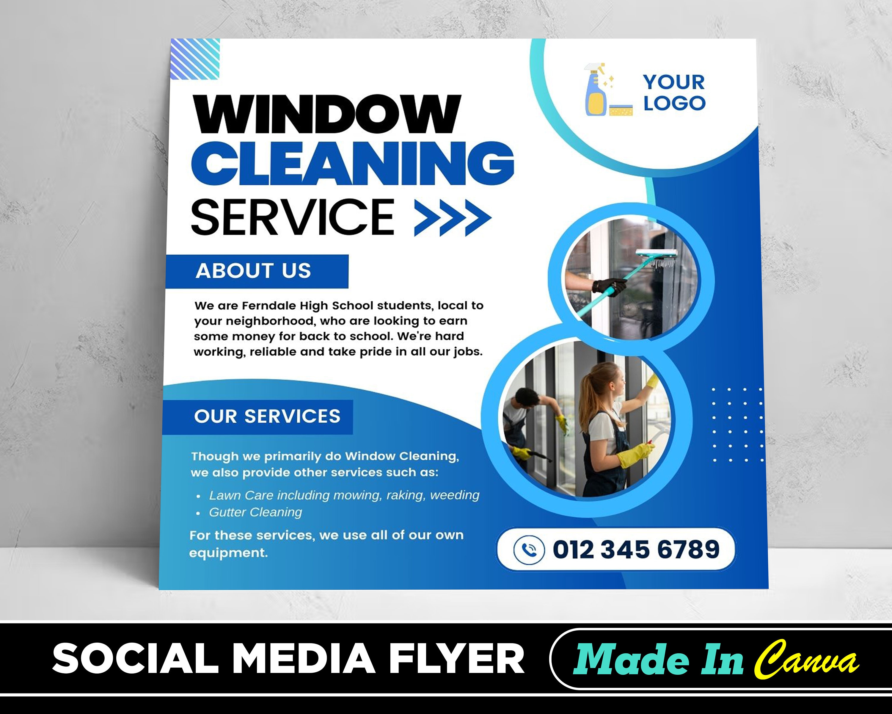 Window Cleaning Flyer, DIY Canva Window Cleaning Flyer Template ...