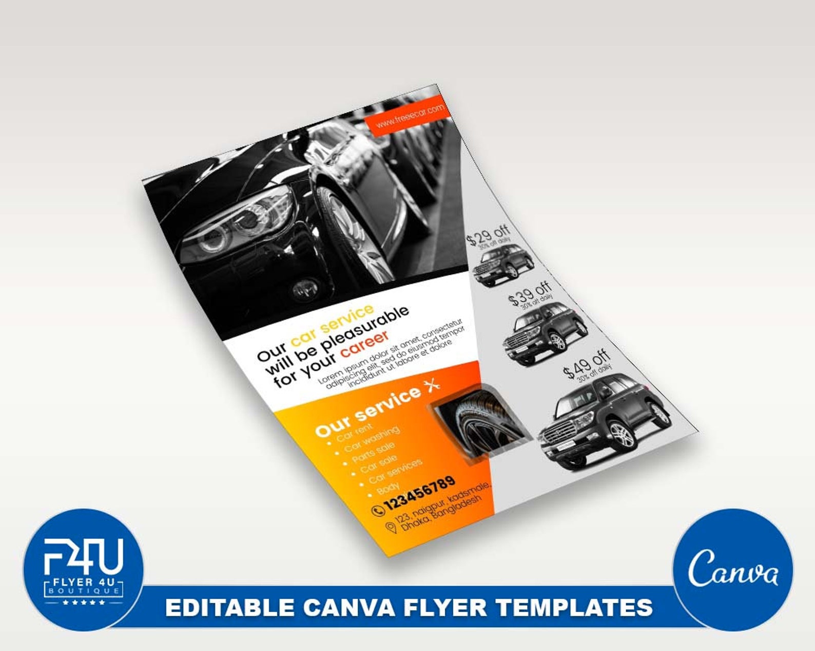 Automobile Flyer DIY Canva Auto Mobile Flyer Template 2022 - Etsy