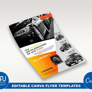 Automobile Flyer, DIY Canva Auto Mobile Flyer Template 2022, Editable ...